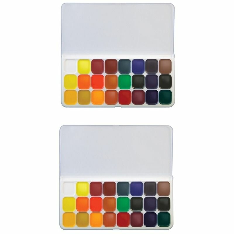 Луч Краски акварельные Люкс, без кисти, 24 цвета, 2 шт