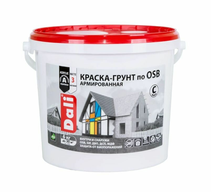 Краска-грунт по OSB Dali 6 кг цвет бесцветный База С