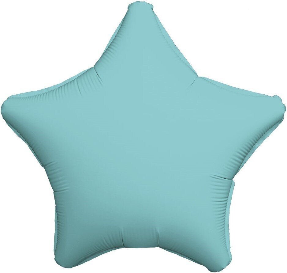 Шар (19'/48 см) Звезда, Аквамарин, Сатин, 1 шт.