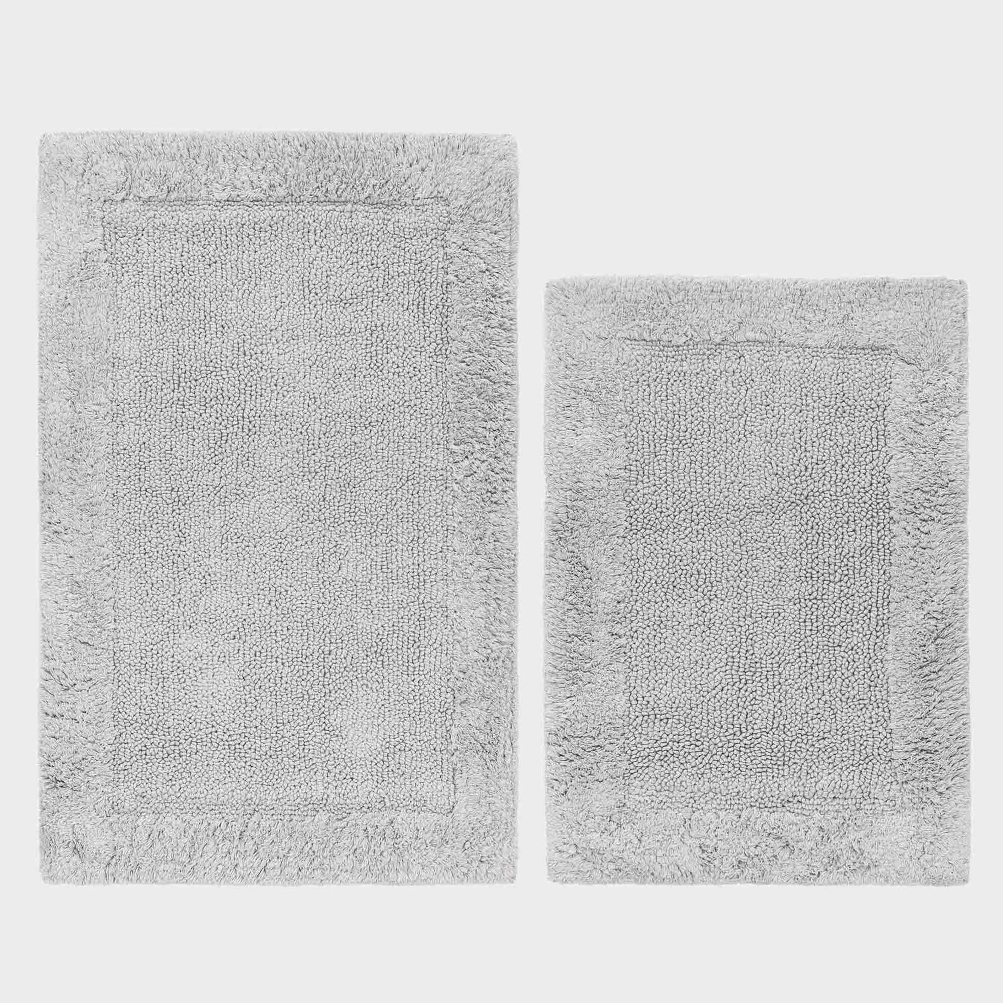 Коврик для ванной комнаты, Kuchenland, 40x60/50x80 см, 2 шт, противоскользящий, хлопок, светло-серый, Metric