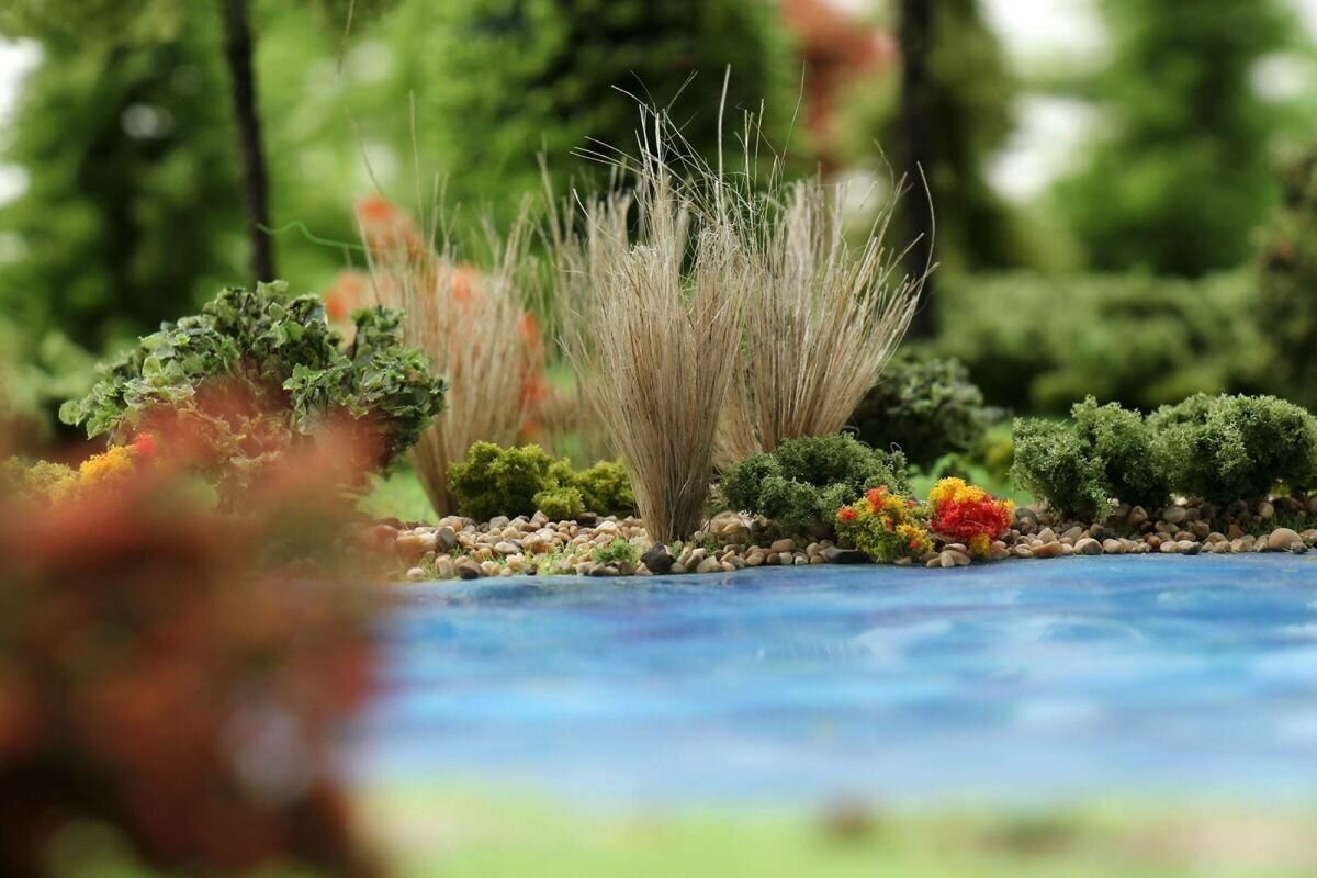 Высокие пучки травы "Сухостой". Набор 10 штук. Высота пучков 2,5-3 см.