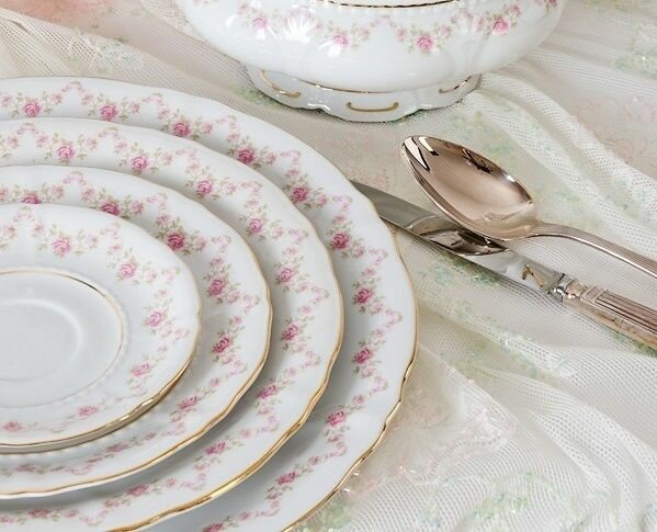 Тарелка мелкая 25см Leander Соната декор 0158 Мелкие цветы