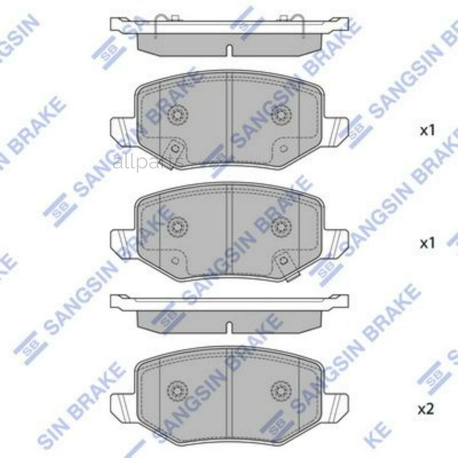 SANGSIN BRAKE SP2933 Колодки тормозные, задние