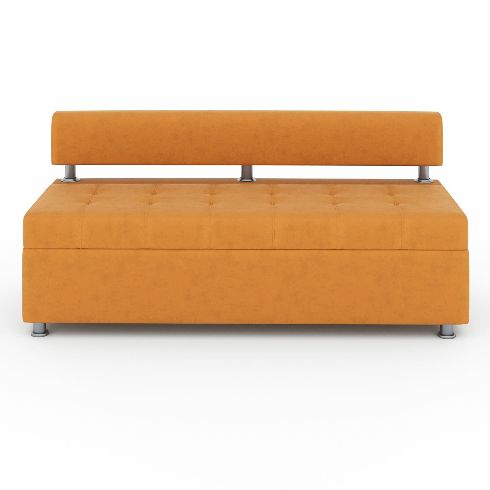 Кухонный диван Корни в желтом велюре, ящик для хранения
