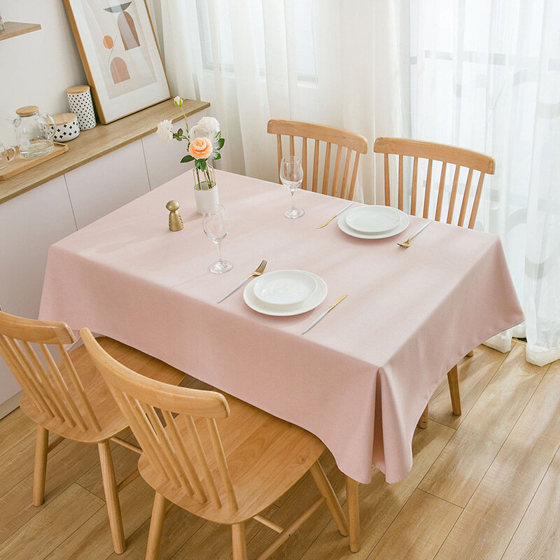 Толстая хлопковая льняная ткань, однотонная скатерть, большая скатерть для конференц-стола, современная льняная скатерть, простая однотонная скатерть для обеденного стола