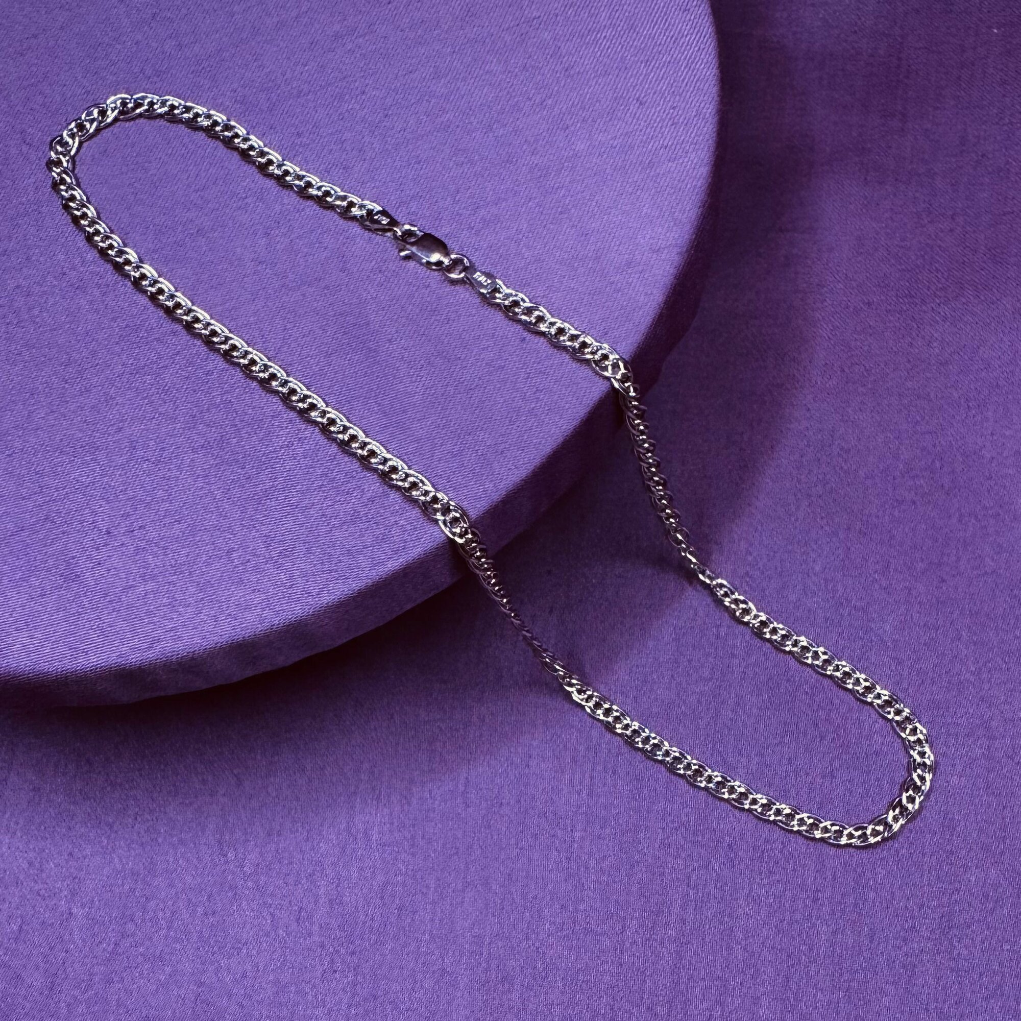 Цепь серебро, 925 проба, родирование