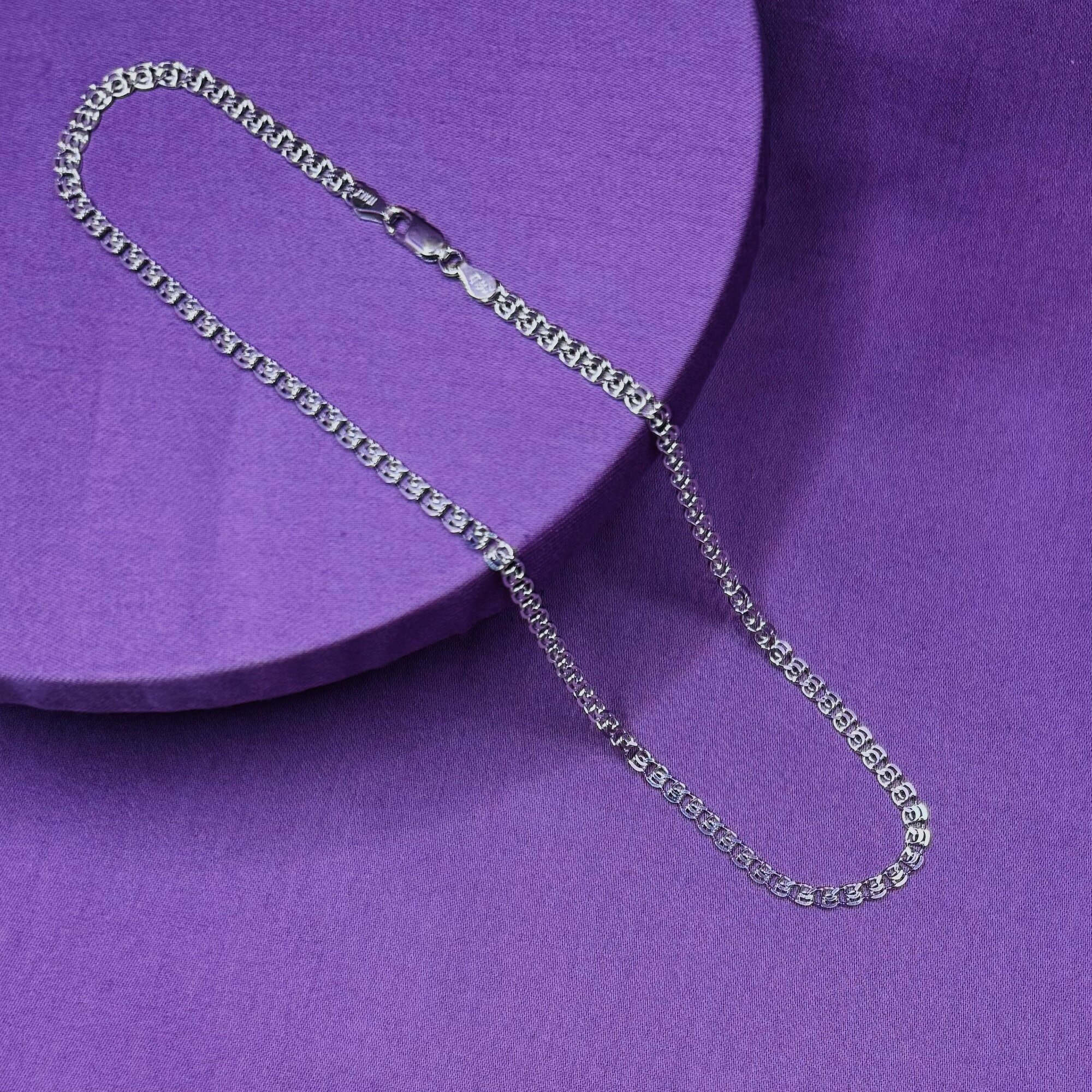 Цепь серебро, 925 проба, родирование