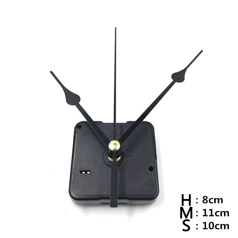 Черный кварцевый механизм для часов, H:8cm, M:11cm, S:10cm, Color: G
