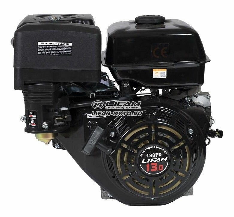Двигатель Lifan 188FD-V 13л. с. (горизонтальный конусный вал, 106 мм)