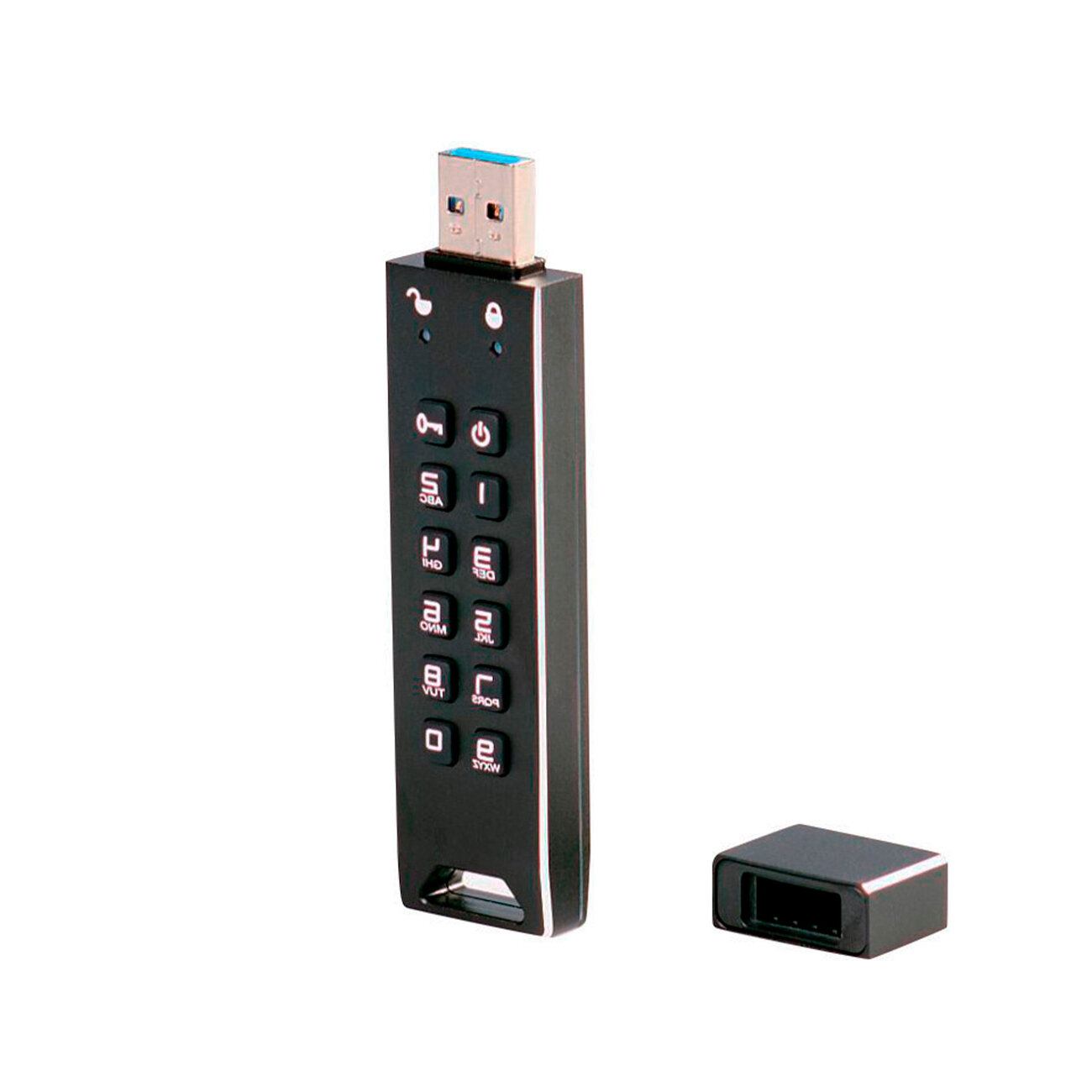 Флешка с кодовым замком DATALOCK PRO 32 GB USB - защищенные usb флешки. Встроенная кнопочная панель для ввода пароля.