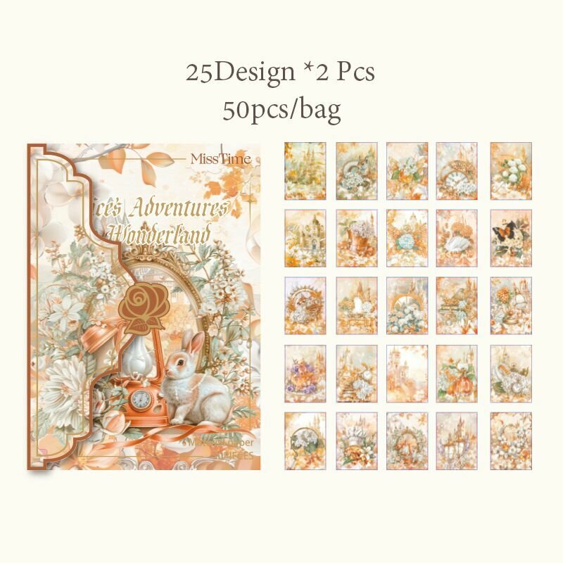 Бумага для скрапбукинга, Mr.paper, 50 листов/уп, в стиле ретро сказки, материалы своими руками с красивыми узорами, можно использовать для украшения блокнотов, подарков