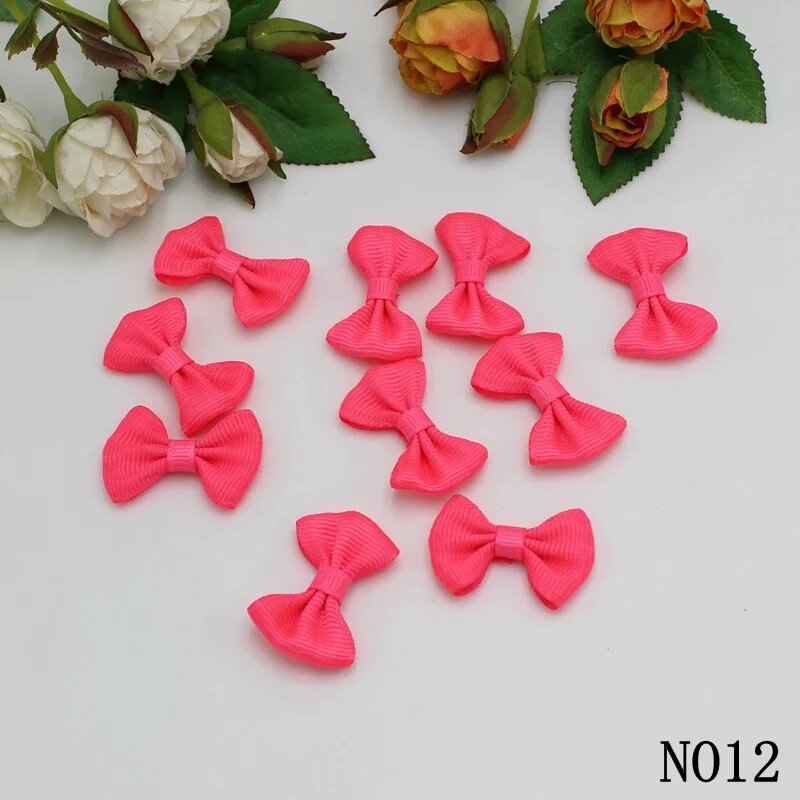 Розовые бантики из атласной ленты, NO 12, 35*25 мм
