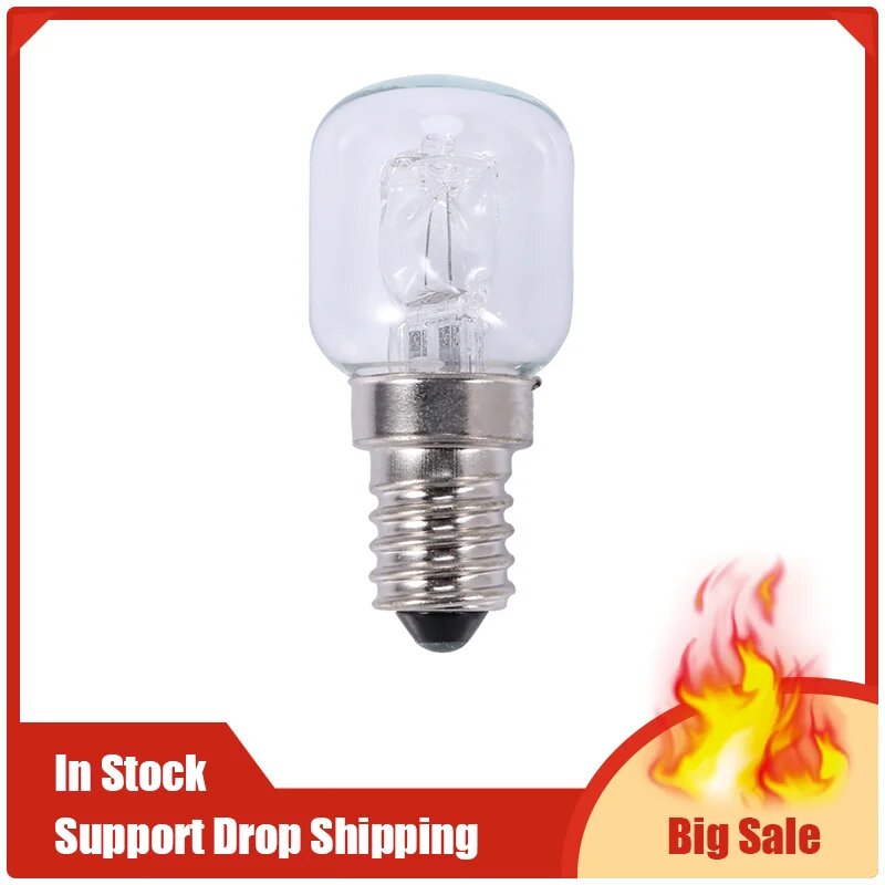 E14 высокое Температура лампы 500 градусов 25 Вт галогенная пузырь лампочка для духовки E14 250V 25W кварцевая лампа