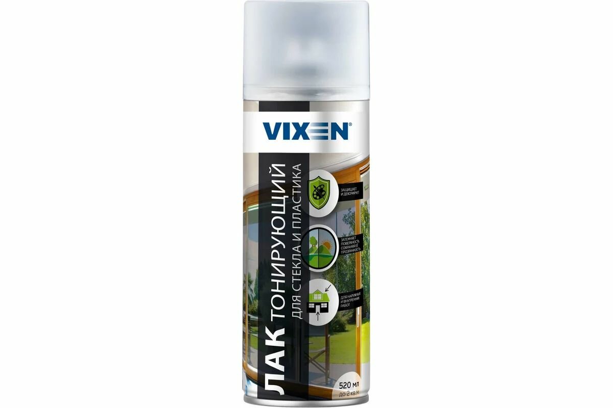 Тонирующий лак для стекла и пластика Vixen черный, аэрозоль VX24010