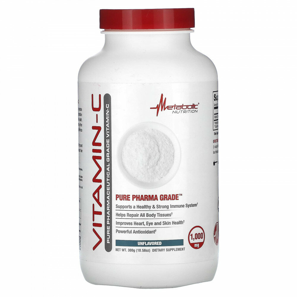 Metabolic Nutrition, Витамин C, без добавок, 300 г (10,58 унции)