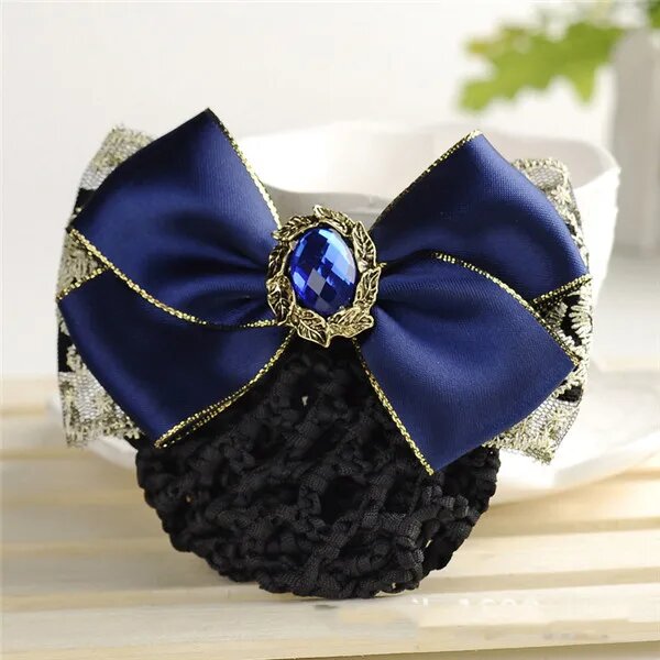 Заколка для волос с бантом темно-синий, Color: 1blue