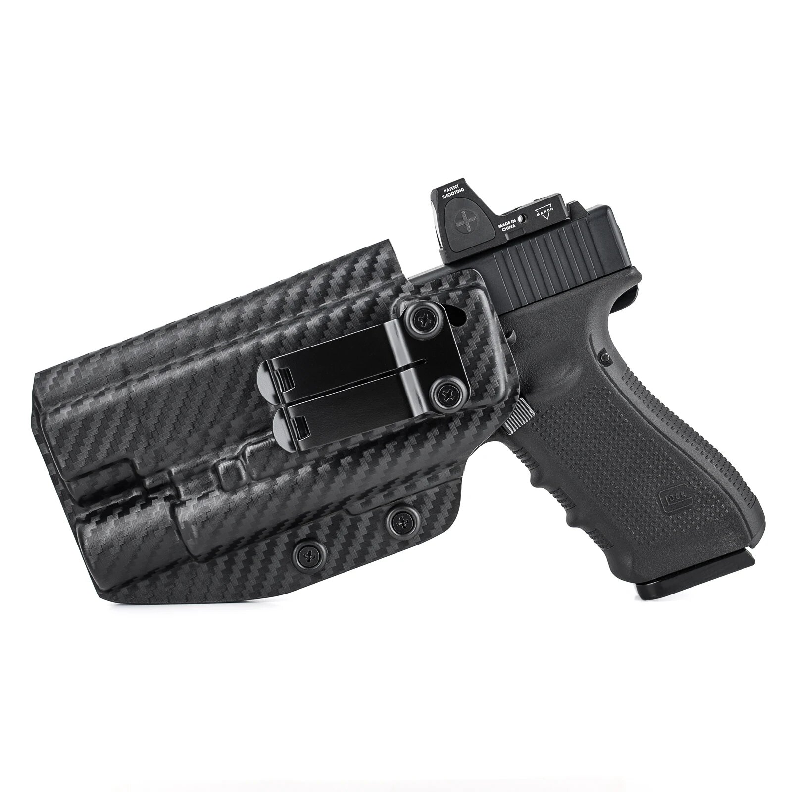 Кобура TURNSH Kydex для Glock 17 19 19X 22 23 25 31 32 44 45 с фонарем Olight Carbon Fibre Left