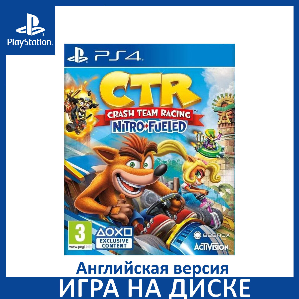 Игра Crash Team Racing: Nitro-Fueled PS4 Английский язык Диск на PlayStation 4
