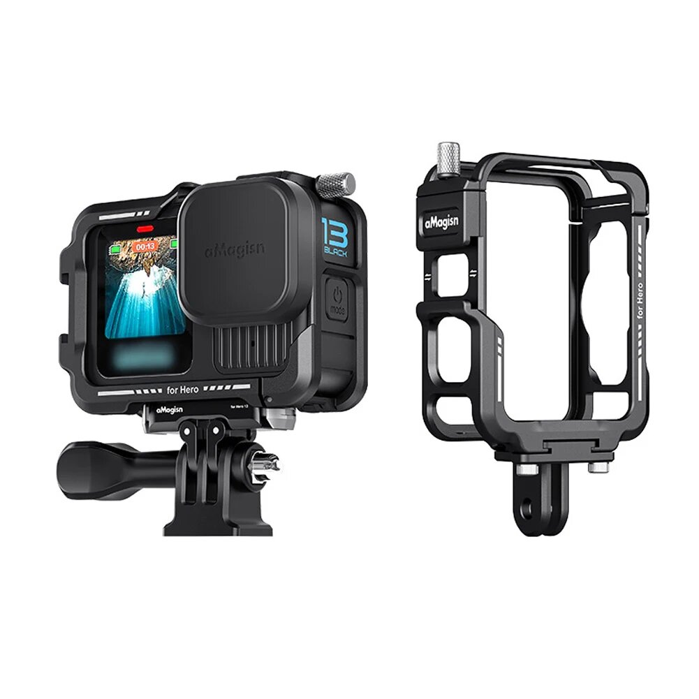 Защитная рамка, быстросъемная с крышкой объектива, клетка, расширительный кронштейн из алюминиевого сплава для GoPro Hero 13/12/11/10/9