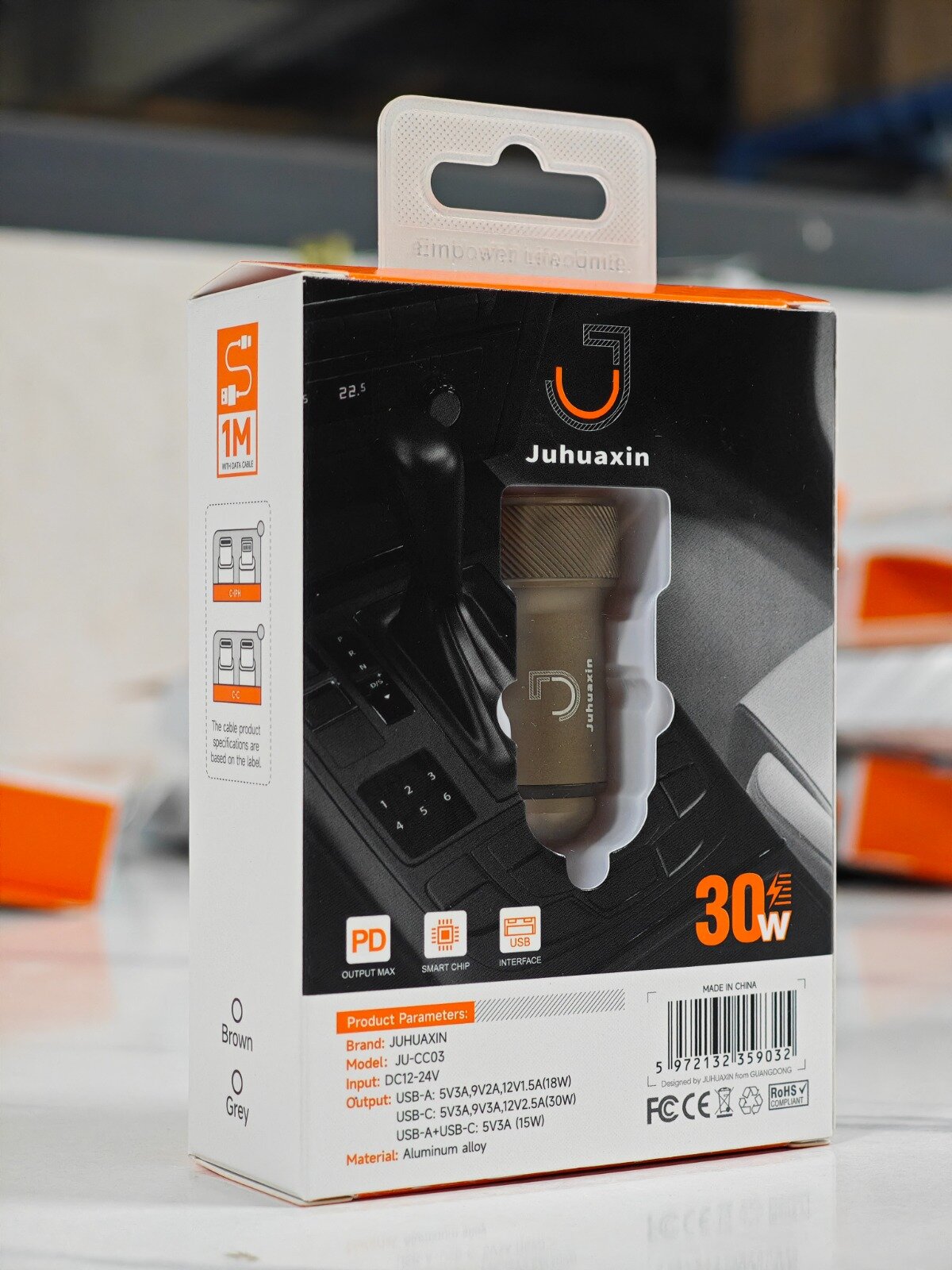 Автомобильное зарядное устройство быстрая зарядка с 2 разъёмами Type c 30w usb 20w , зарядка в прикуриватель