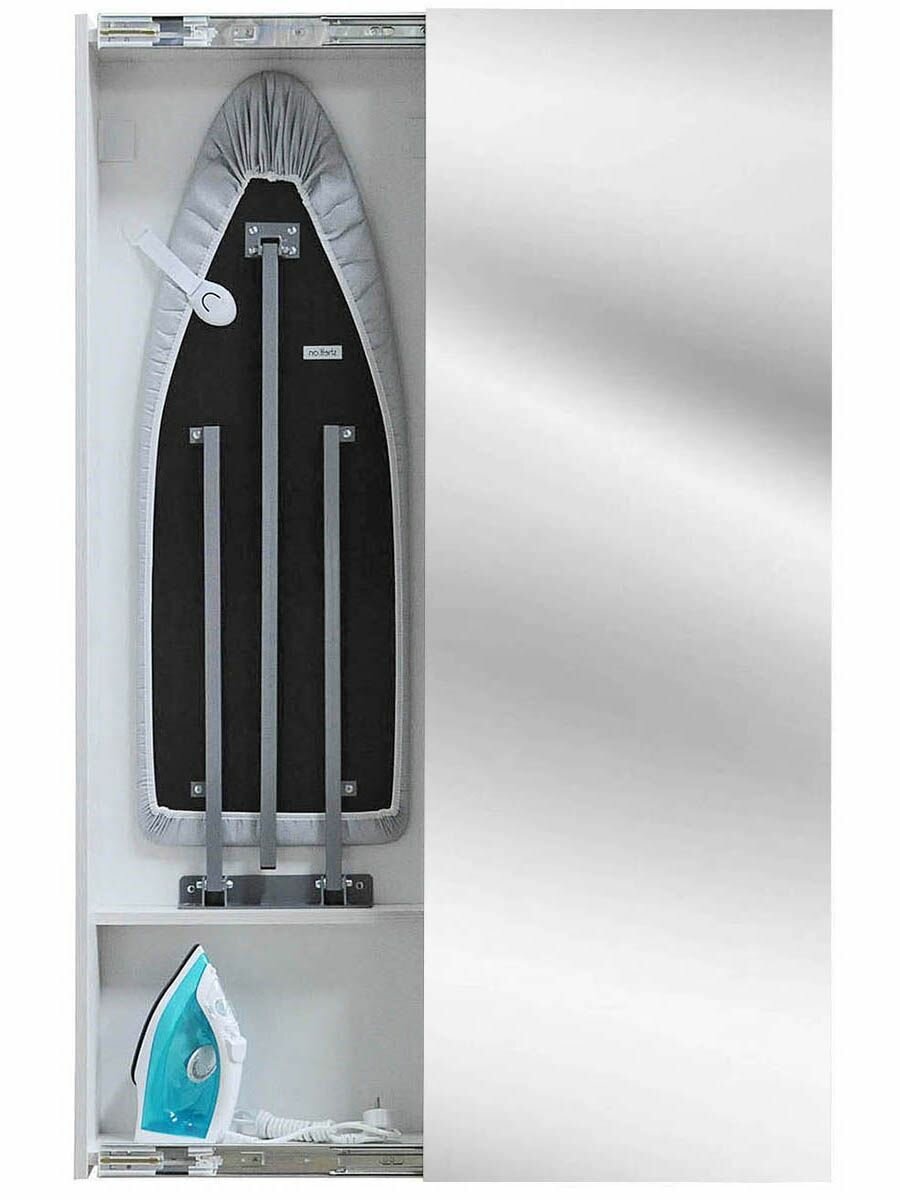 Встроенная гладильная доска Астра Гранде (зеркало), выбеленный дуб купе право