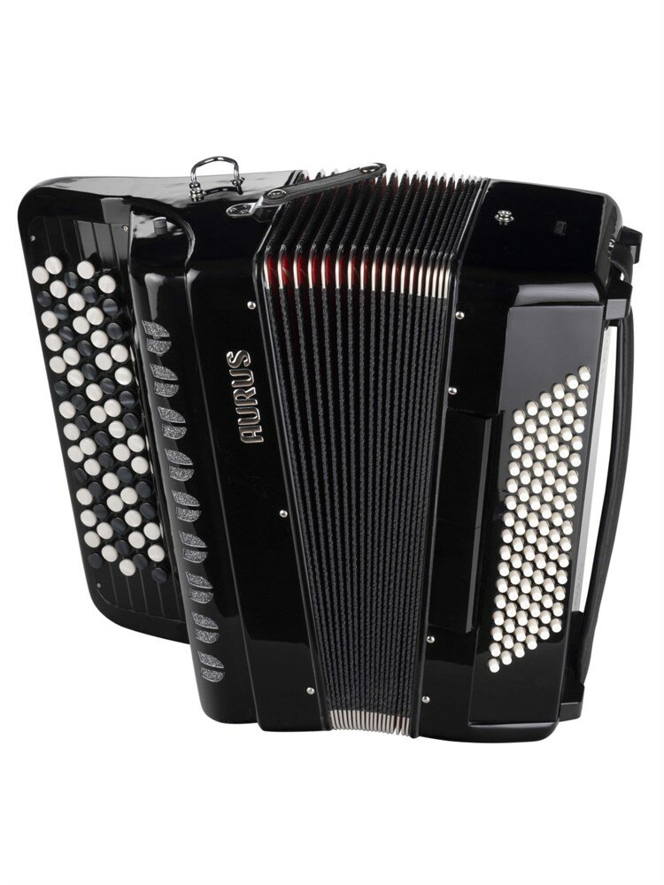 Aurus JH5096-BLACK Аккордеон кнопочный 70/96/7/2, черный, с футляром