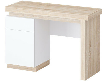 Косметический стол из ЛДСП, без зеркала, Белый глянец/Сонома