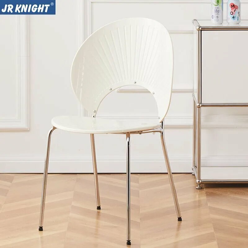 Стул JR Knight, пластик, металл, белый, высота сиденья 45см, 1шт