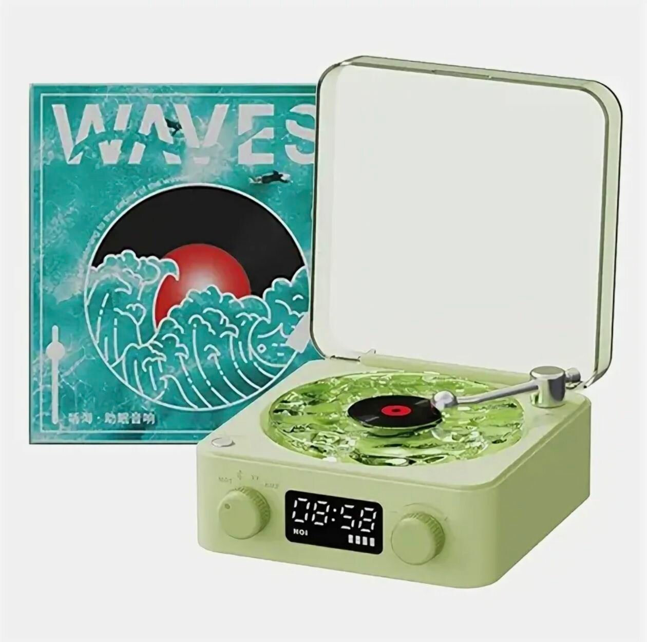 Колонка с подсветкой, беспроводная, Bluetooth, стерео, влагозащита, пластик