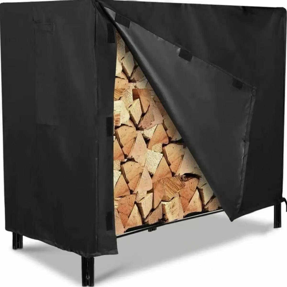 Дровник с защитным чехлом, 1,2 метра, из углеродистой стали, прочный и устойчивый к коррозии