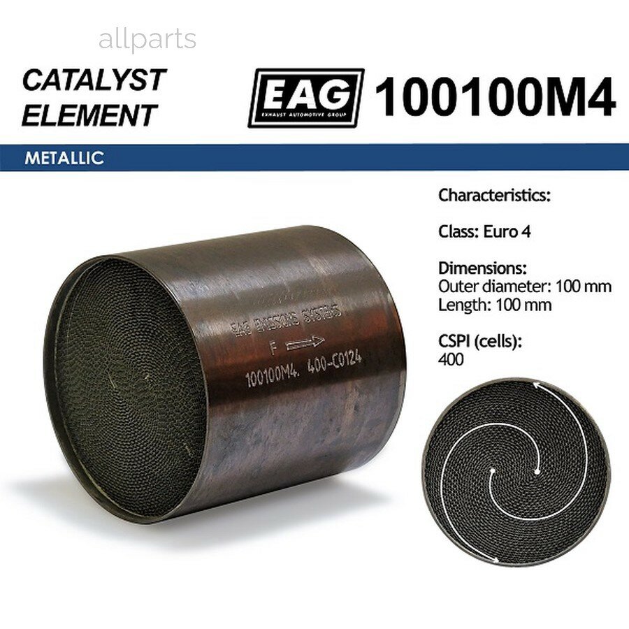 EAG 100100M4 Каталитический блок металл. 100x100 Euro 4 EAG