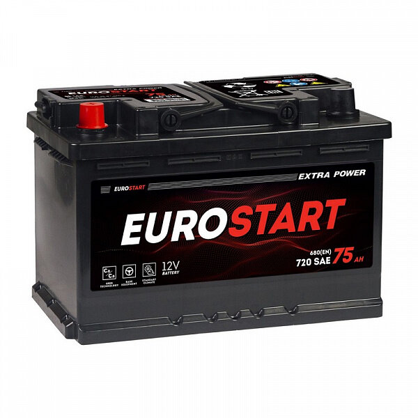 Аккумулятор автомобильный EUROSTART Extra Power 75.0 Ah R+ 680 A ПП (278x175x190) L3 278x175x190