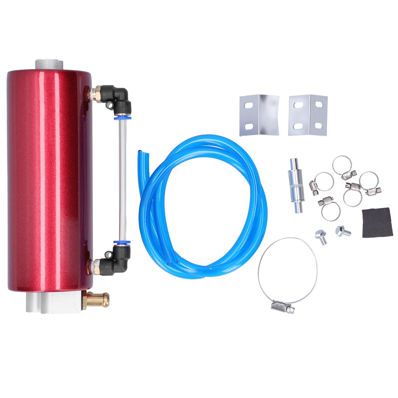 Универсальный комплект для сбора масла с масляным бачком, хомутами, креплением для масляной трубы, винтовым гайкой, красный