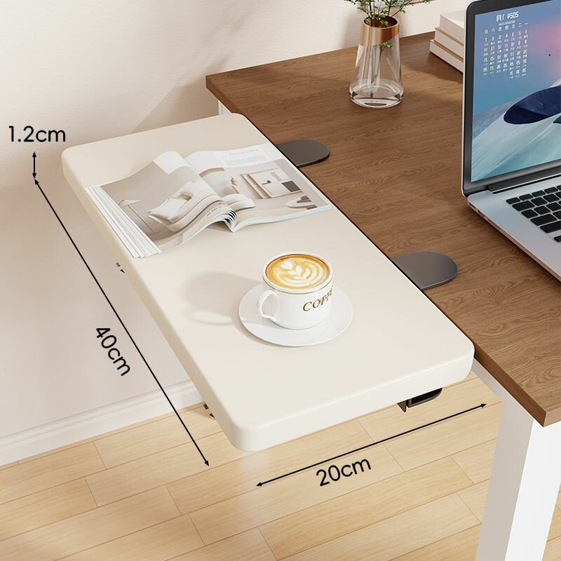 Раскладная столешница-удлинитель, 40/50/60/70x20/25 см, толщина 12 мм, для клавиатуры, расширения рабочего пространства, 90 складывание (для стола, офиса, дома)