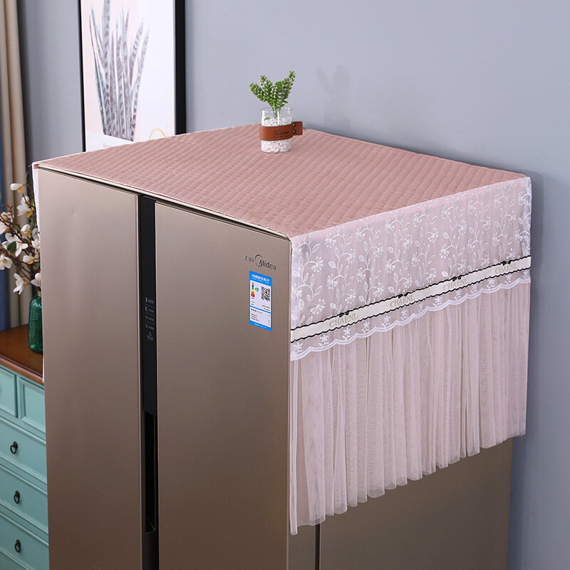 Новый белый кружевной чехол для холодильника, набор пылезащитных чехлов для однодверных и двустворчатых стиральных машин