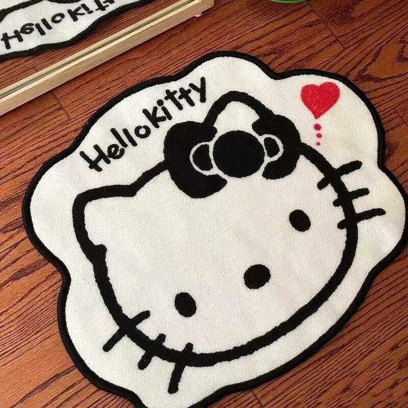 Коврик Hello Kitty Sanrio из искусственного кашемира для детской комнаты, впитывающий влагу, прохладный, мягкий, нескользящий, прикроватный коврик, 70*80 см.