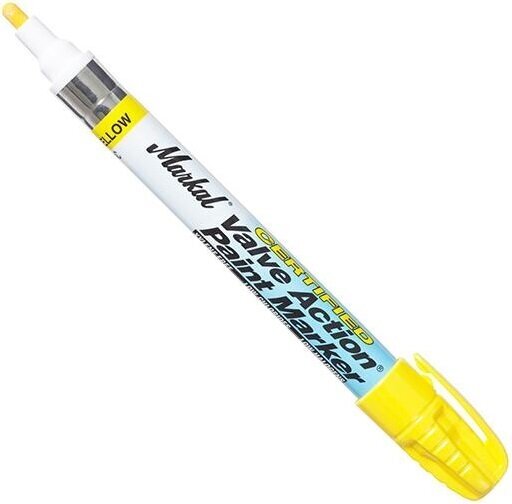 Маркер промышл. перманентный на основе жидк. краски MARKAL CERTIFIED VALVE ACTION желтый (Для нержавеющей стали. Толщина линии 3 мм. Цвет желтый) (968