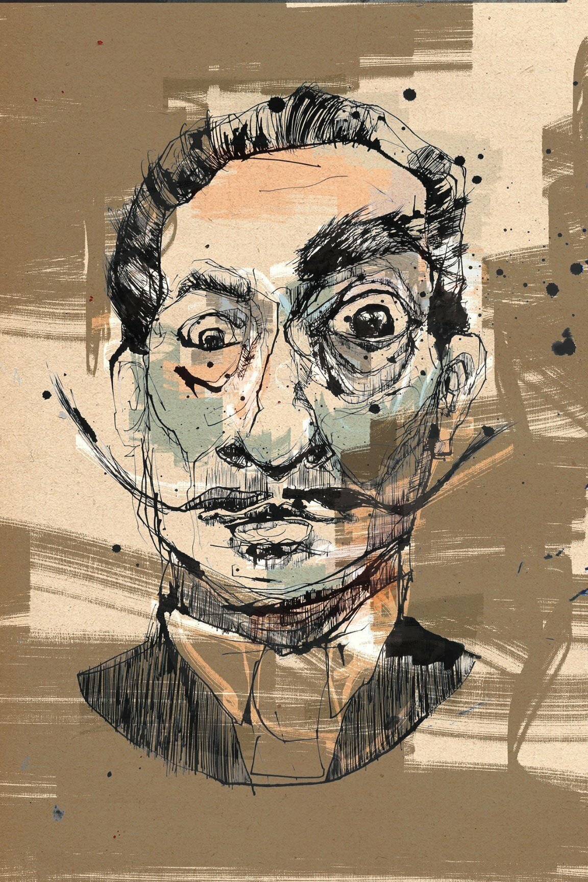 Постер / Плакат / Картина Рисунок Карандашом - Сальвадор Дали 50х70 см в подарочном тубусе