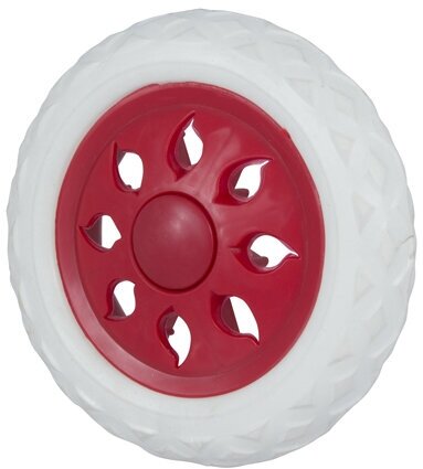 Колесо для тележки рыжий КОТ, 160 мм, пластиковое, ЭВА, бело-красное