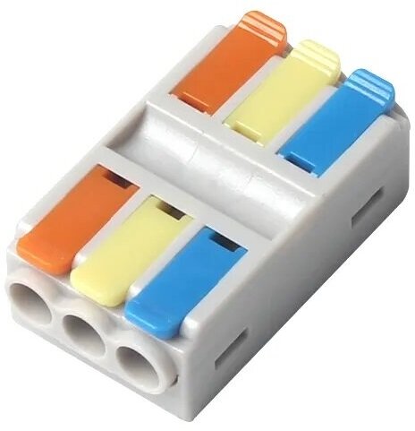 Клемма DEFA "3-WB2", флажковая, 3 контакта, разжимное соединение