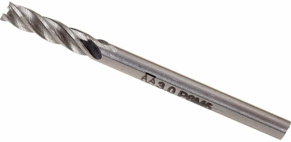 Фреза концевая (3х40х8 мм; Р6М5; 4-перая; ц/х) GRIFF a300019, Изготовлена из быстрорежущей стали р6м5