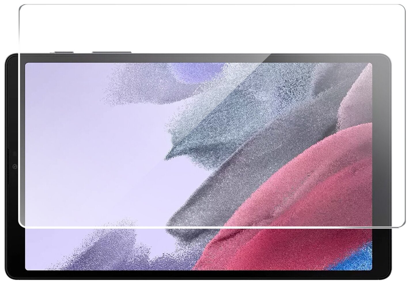 Защитное стекло на Samsung Galaxy Tab A7 Lite 8,7" на Экран (гибридное=пленка+стекловолокно) прозрачное тонкое Hybrid Glass Miuko
