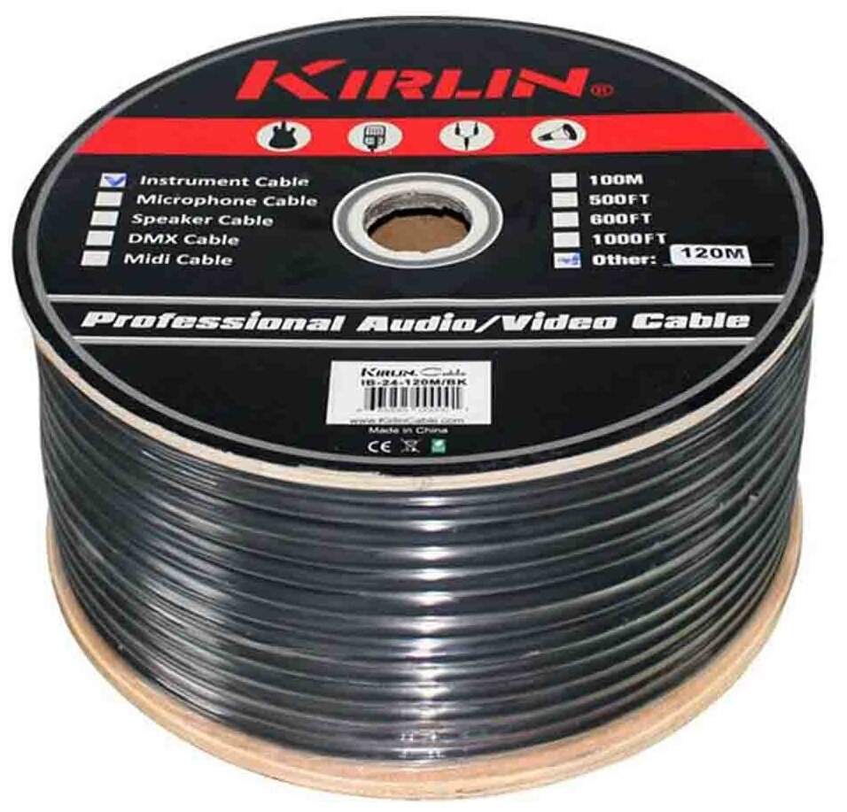 Kirlin IBC-24 инструментальный кабель 6,3MM, катушка 100 метров