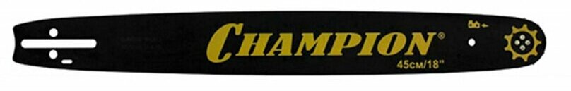 Шина CHAMPION 18", 0,325-1,3мм, 72зв Длина шины - 18" / 45 см Количество звеньев - 72 Толщина звеньев - 1,3 мм