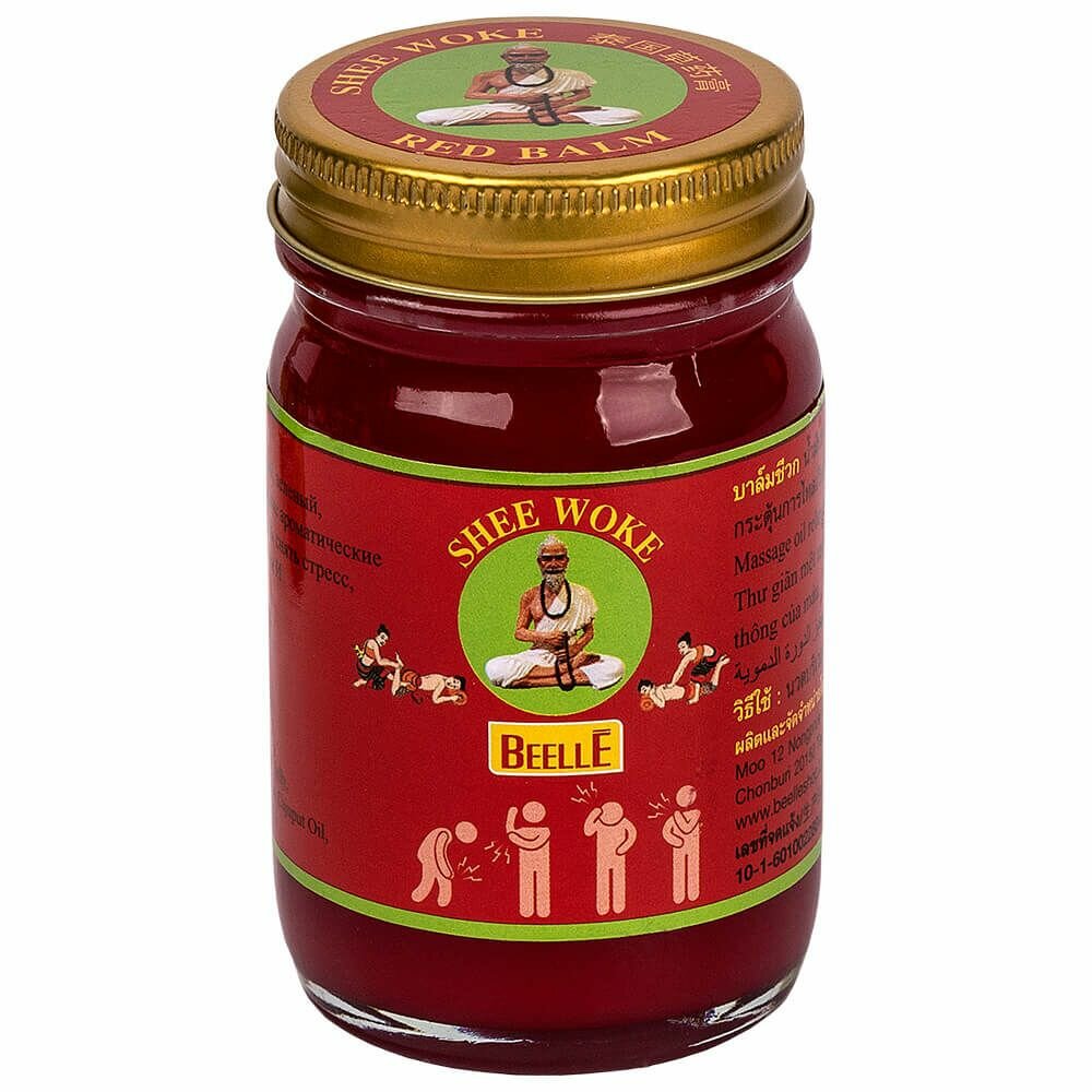 Тайский бальзам для массажа красный Mho Shee Woke, 100 гр