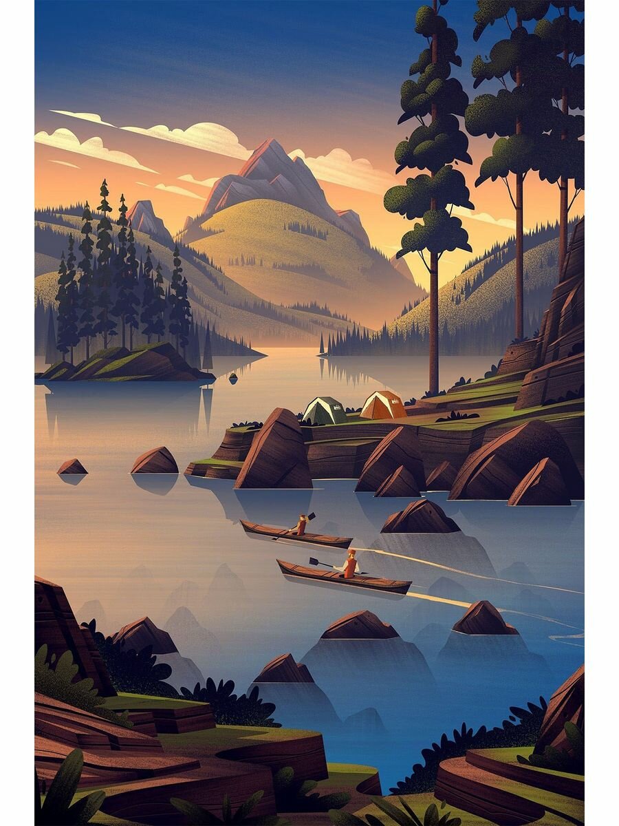 Постер "Отдых на байдарках"