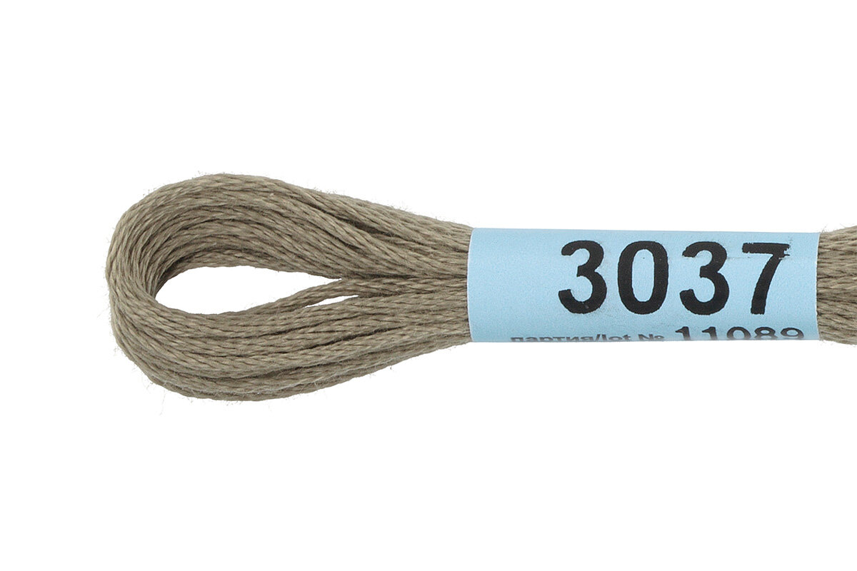 Мулине "Gamma" 100% хлопок 8 м №3037 хаки