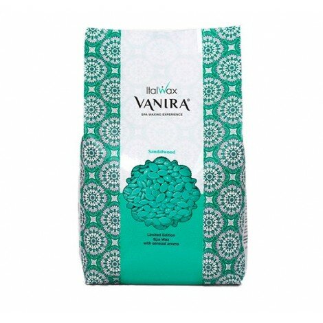 ITALWAX Пленочный горячий воск в гранулах для депиляции лица и тела Сандал Nirvana (Vanira) , Синтетический полимерный воск для деликатных зон бикини 1000 гр италвакс