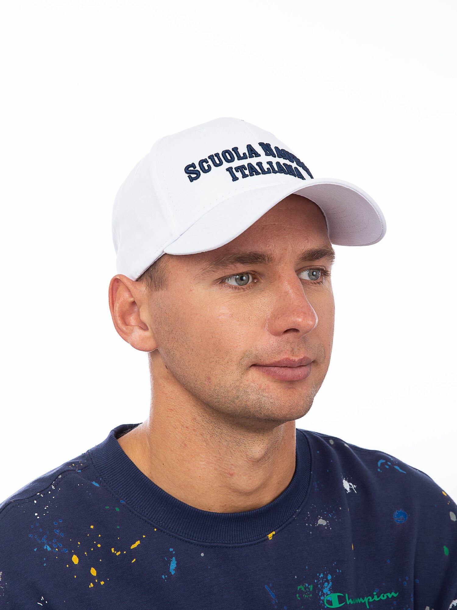 Бейсболка Scuola Nautica Italiana Базовая коллекция для мужчин и женщин, размер onesize, белый — фото 1
