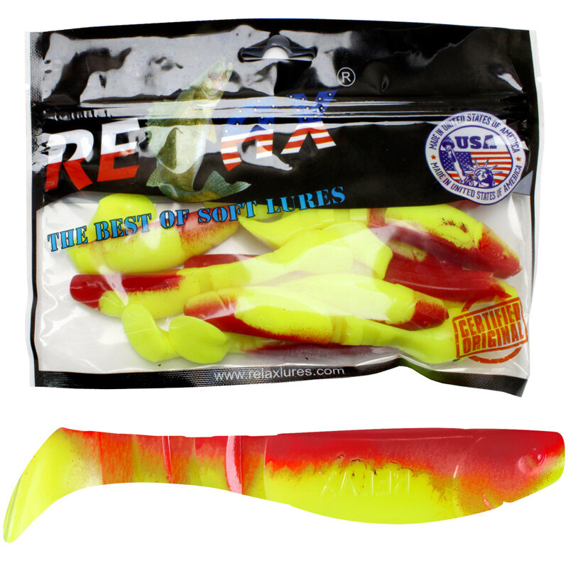 Мягкая силиконовая приманка риппер RELAX KOPYTO BLS L 4, 10,0cm 13,8g цвет S057 (Silk, Red, Standard) 1 уп. по 10 шт.